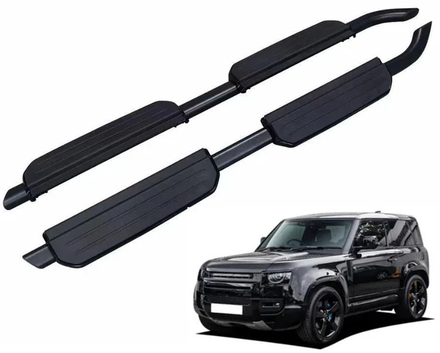 BLACK FIXED SIDE Steps Land Rover Defender 110 2020-2024 Metal Gloss £ ...