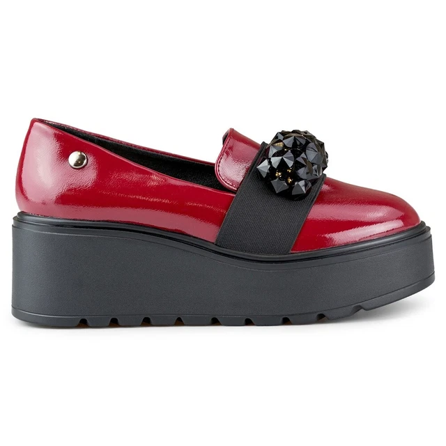 CHAUSSURES VERNIES ROUGES pour dames sur plateforme EUR 67,14 - PicClick FR