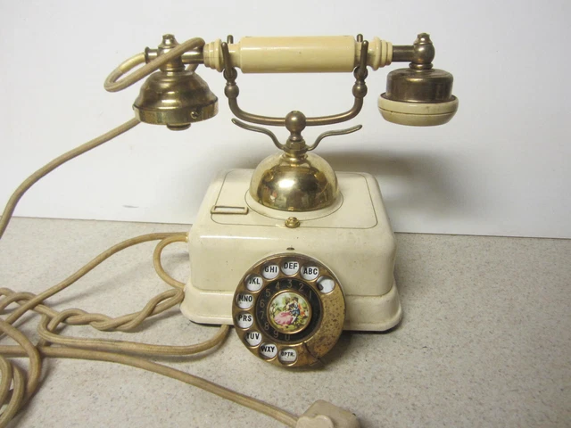 Vintage Ornate French Victorian Style Rotary Dial Telephone UNTESTED AS-IS