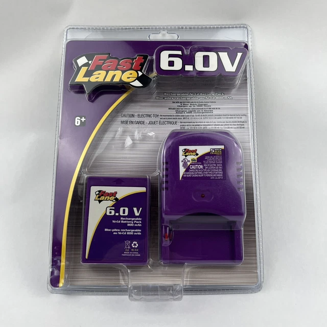NEW FAST LANE 6.0V Rechargeable NiCd Battery Pack Charger RC Radio ...