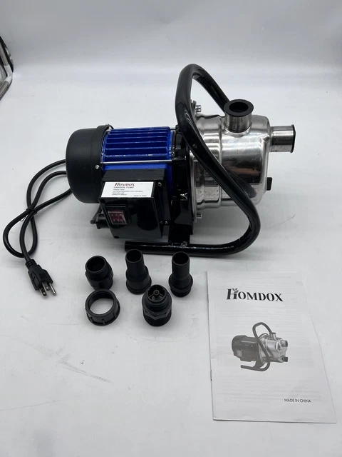 USED HOMDOX 1.6HP Stainless Steel Water Pump Shallow Well Pump Lawn ...