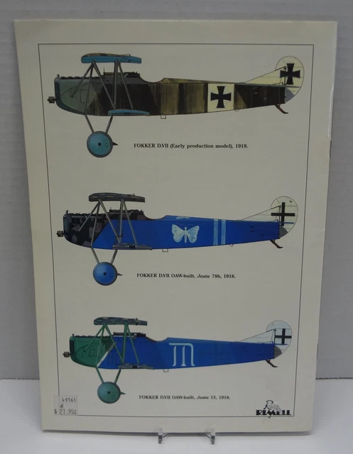 FOKKER D.V II Windsock Datafile 9 P M Grosz Paperback Aviation Ray ...