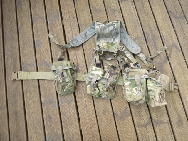 BRITISH ARMY MTP Military Combat Yoke Harness Webbing Set Vest Belt 5 ...