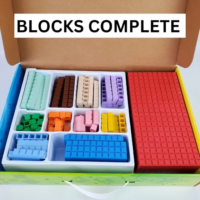 MATH U SEE Manipulatives Complete Set Integer Block Kit Base 10 Ten ...
