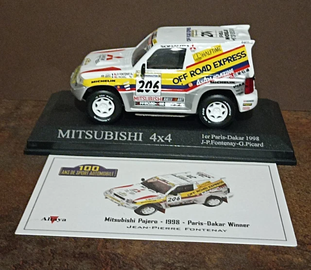 VOITURE MINIATURE RALLYE 1/43: MITSUBISHI 4X4 "1er Paris-Dakar" 1998 ...