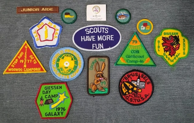 VINTAGE LOT OF 13 Girl Scout Patches, Badges & 1 Challenge Pin 70s ...
