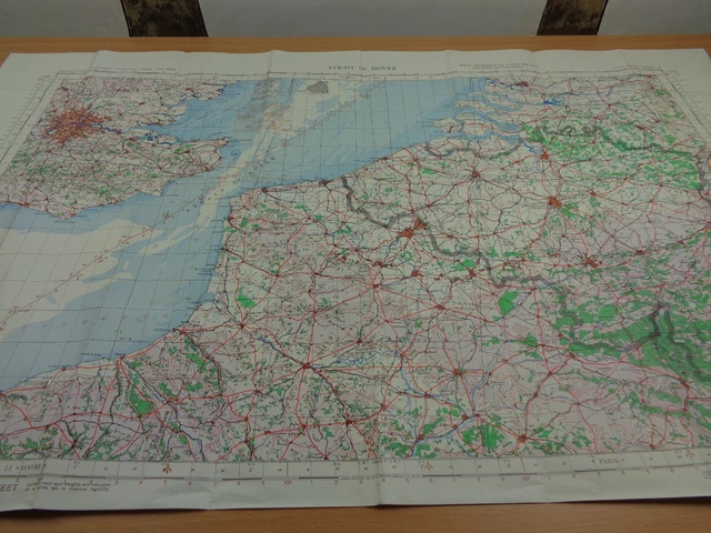 WW2 RAF MAP JAN 1945 - BATTLE OF THE BULGE (BASTOGNE etc) "STRAIT of ...