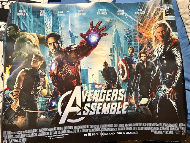 AVENGERS ASSEMBLE MOVIE Quad Poster RARE MCU Robert Downey Jr £100.00 ...