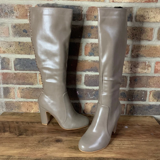 POTI PATI LIGHT Brown or Khaki Block Heel High Heel Boots Size 6 Never ...