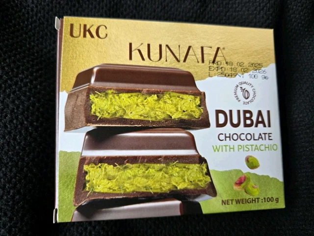DUBAI CHOCOLATE PISTACHIO Kunafa Bar Viral 100 Grams Premium Chocolate ...