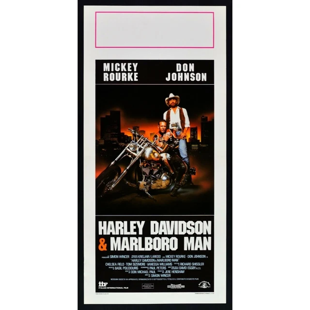 AFFICHE HARLEY DAVIDSON & Marlboro Man Rourke Don Johnson Moto Cinéma ...