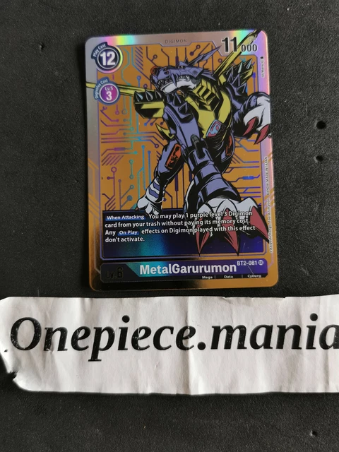 DIGIMON CARD GAME Metalgarurumon BT2-081 SR Alternative Neuf EUR 30,00 - PicClick FR