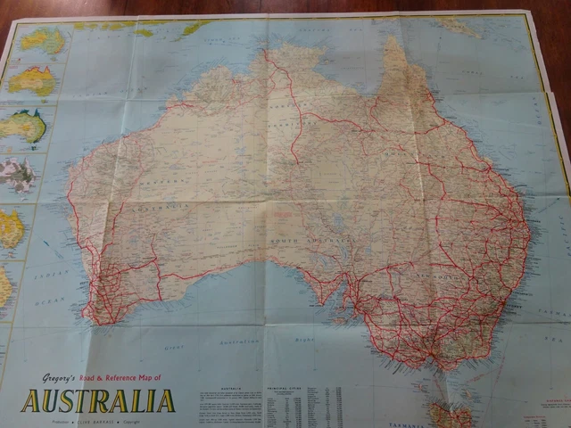 GREGORY'S ROAD & Reference Map Of Australia-No.150-4Th. Revised Edition ...