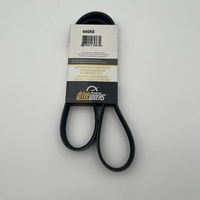DRIVEWORKS POLY RIB Belt Serpentine Belt; 44 Long, 6 Rib Count 440K6 ...