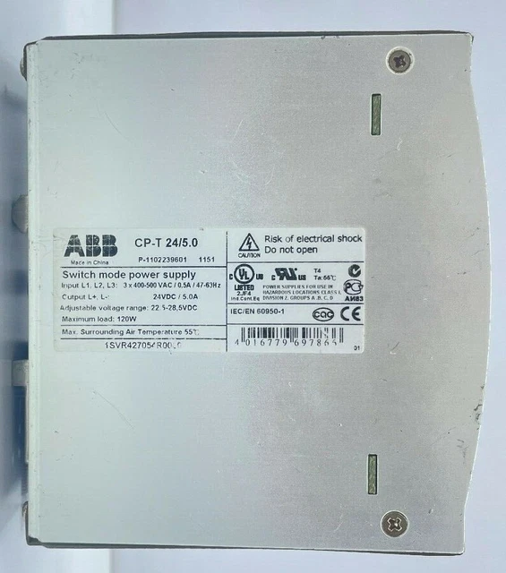 ABB CP-T 24/5.0 1102239601 Switch Mode Power Supply In 400-500VAC Out 24VDC 5A £98.81 - PicClick UK