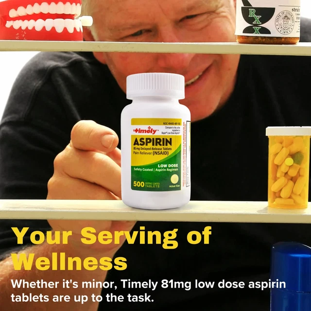 TIMELY LOW DOSE 81mg Aspirin 500 Tablets EXP 07/2028 £9.95 - PicClick UK