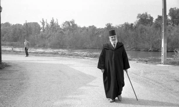 ALGERIAN POLITICAL LEADER Ahmad Messali Hadj in Gouveux 1962 Old Photo ...