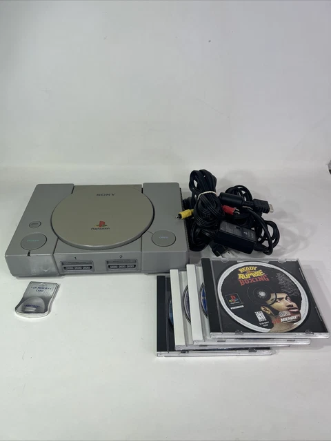 SONY PLAYSTATION PS1 Gray Console SCPH-9001 No Controllers + 4 games ...