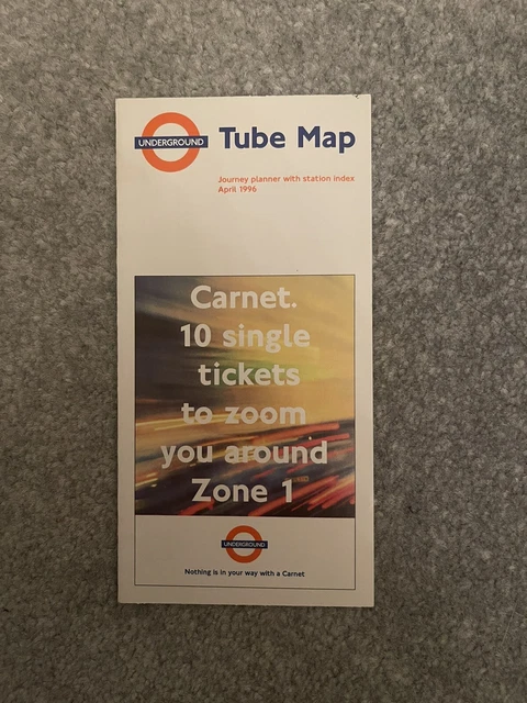 LONDON UNDERGROUND TUBE Map APRIL 1996 Journey Planner EUR 1,16 ...