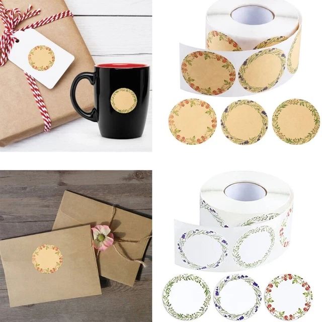 500X/ROLL WRITEABLE LABELS Round Stickers Self-Adhesive Labels Canning ...