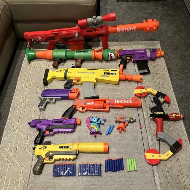 NERF FORTNITE HEAVY SR Blaster Orange Rocket Launcher Pistol AR Bow ...