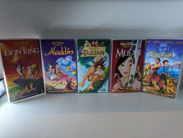 LION KING, ALADDIN, Tarzan, Mulanz Sinbad VHS BUNDLE DISNEY DREAMWORKS ...