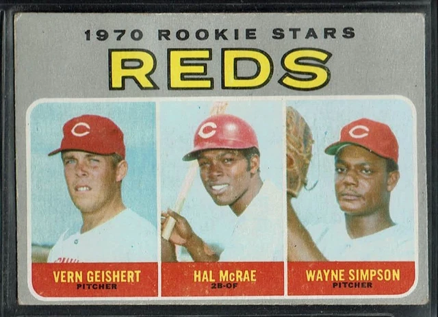 1970 TOPPS BASEBALL REDS ROOKIE STARS HAL McRAE RC CARTE NUMÉRO ÉLEVÉ ...