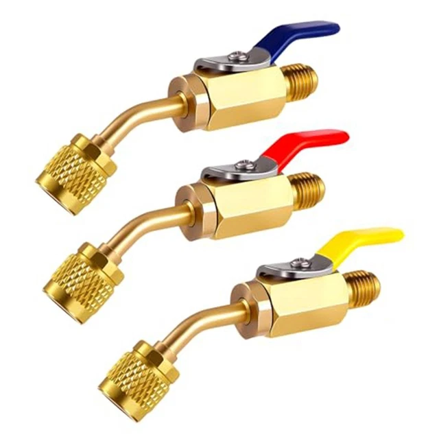 A2L R32 R454B Valve Adapter with LeftHand Ball Valve and 14 Inch Female ...