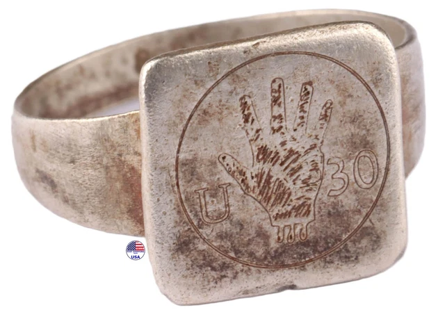 U30 U-BOAT WW2 German ring naval submarine 800 silver U-Boot ...