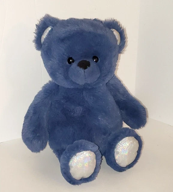 A KELLYTOY TEDDY Bear Blue Plush Stuffed Animal Iridescent Rainbow ...