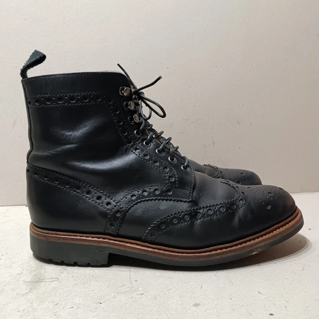 GRENSON ARCHIE MEN'S Leather Formal Combat Boots Brogue Brown Size Uk11 ...