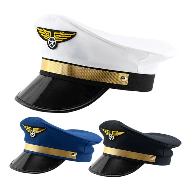 CUSTOM UPSCALE PILOT Cap Uniform Hat Airline Captain Hat Party Cap ...