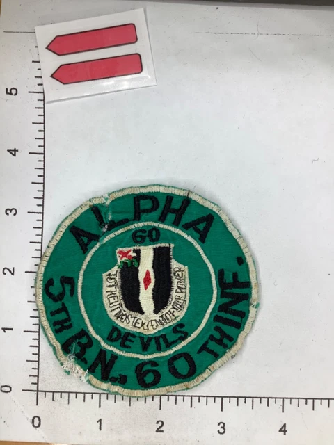 VINTAGE KOREAN MADE Us Army Alpha 5Th Bn. 60Th Infantry “Devils” Patch ...