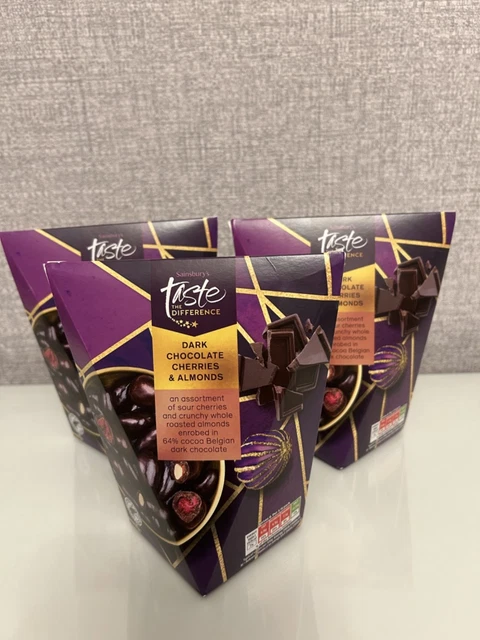 3 X 150G Taste The Difference dark chocolate cherry & almond £5.45 ...