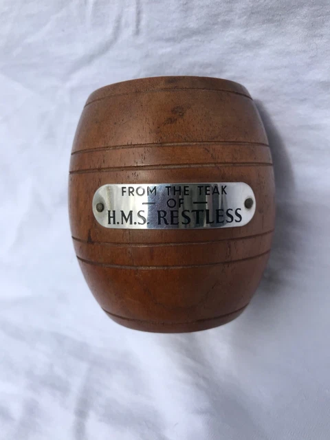 HMS RESTLESS TEAK barrel Grand Fleet WWI Royal Navy £40.00 - PicClick UK