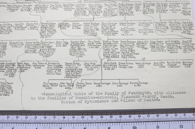 FOUNTAYNE FAMILY, MONCKTON-ARUNDELL, Booth Tatton ++ Genealogical Table ...