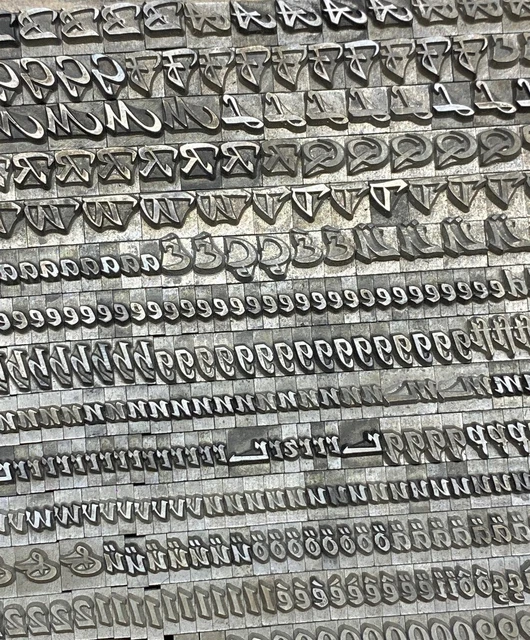 POLICE DE CARACTÈRES DERBY plomb lettres typographie imprimerie tampon ...