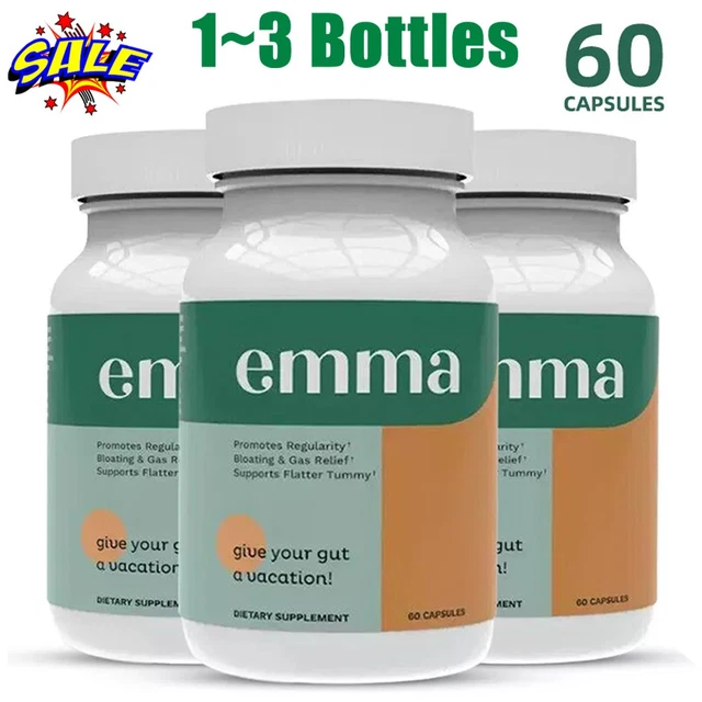 1-5 PACK EMMA Relief Supplement Keto for Gut Bloating 60 Capsules Exp 5 ...