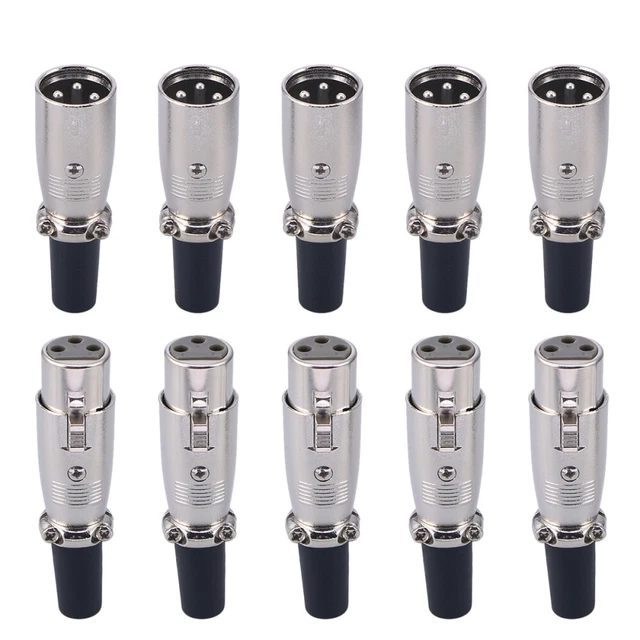 5 PAIRES CONNECTEUR de prise micro 3 broches prise d'équipement de ...