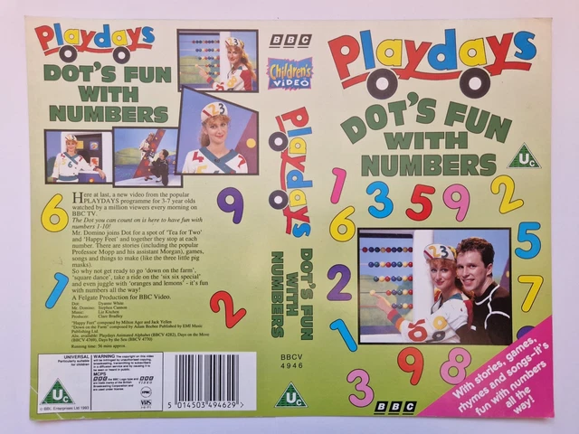PLAYADAYS DOT'S FUN With Numbers - Unused Video Sleeve/Cover #B16597 £1 ...