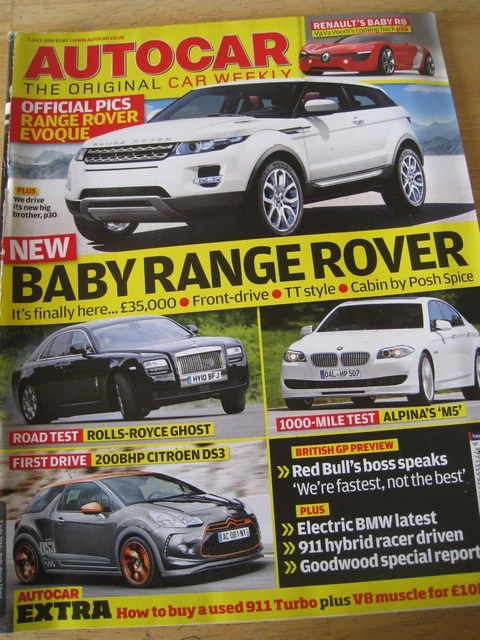 AUTOCAR JUL 2010 Baby Range Rover Alpina's M5 Rolls-Royce Ghost Citroen ...