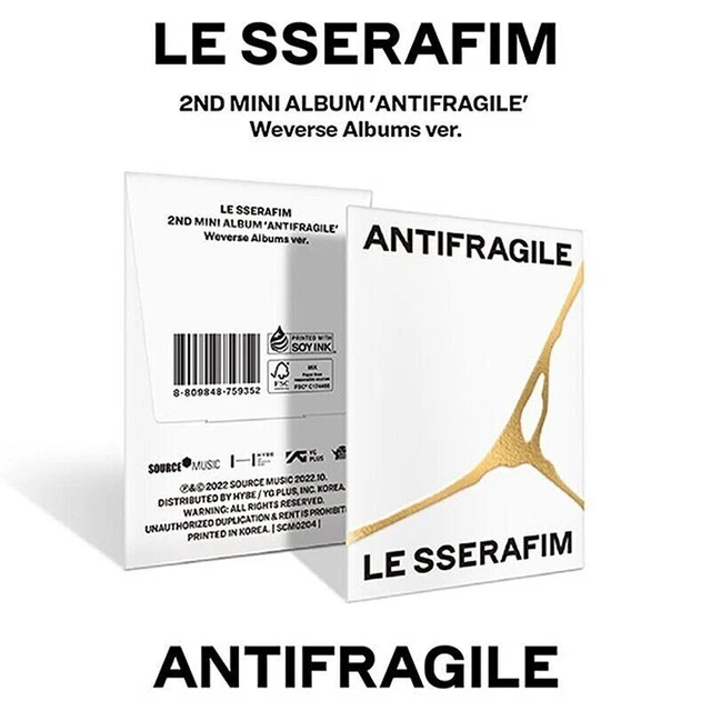 LE SSERAFIM [ANTIFRAGILE] Mini Album WEVERSE Ver/QR Karte+2 Foto Karte ...