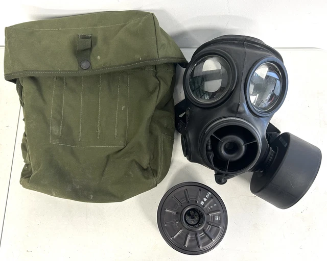 BRITISH MILITARY ISSUE Avon S10 Respirator Gas Mask with Green Pack ...