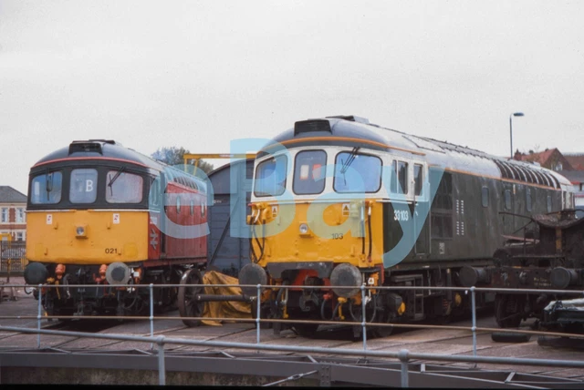 35MM RAILWAY SLIDE of Class 33 33021 & 33103 @ Tyseley Copyright to ...
