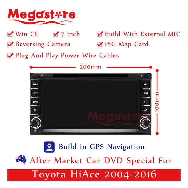 7& CAR DVD GPS Head Unit Player Stereo Radio Navi For Toyota HiAce 2004 ...