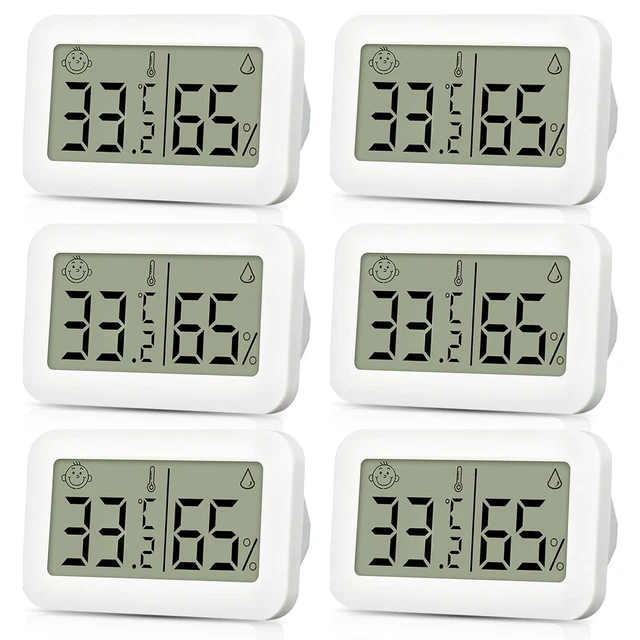 6 MINI TERMOMETRI Digitali Igrometro Interno, Misuratore Di Umidità ...
