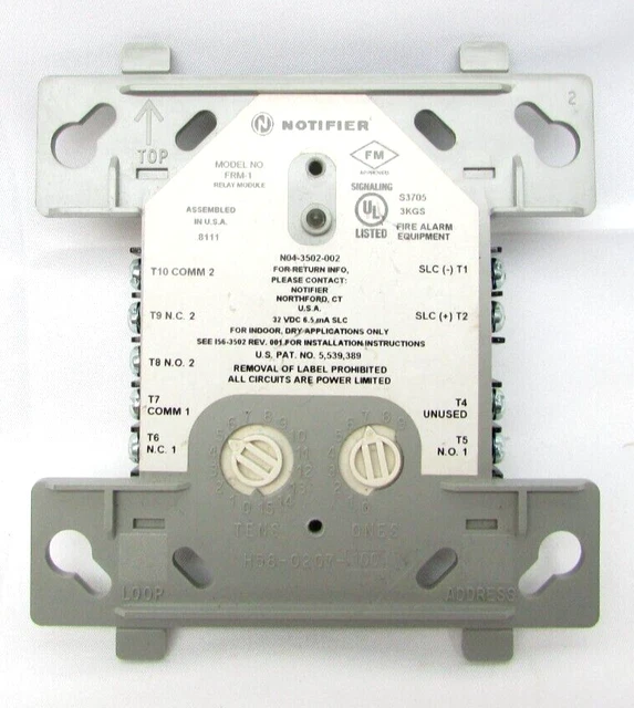 NOTIFIER INTELLIGENT ADDRESSABLE Relay Module No. FRM-1 $74.99 - PicClick