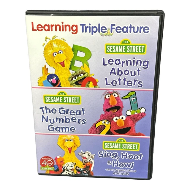 SESAME STREET LEARNING Triple Feature DVD 3 Discs Letters Numbers Sing ...