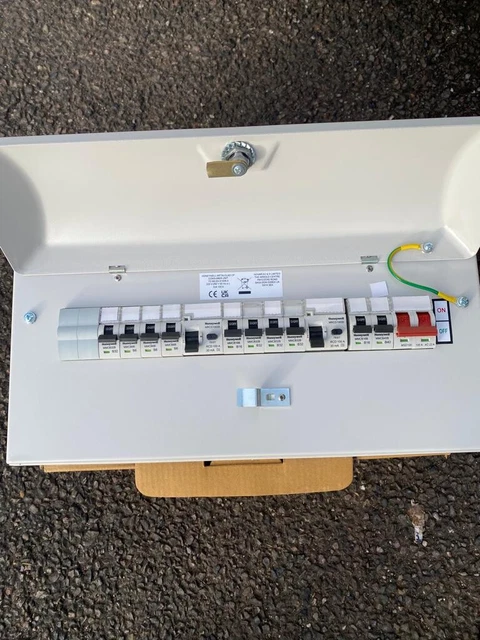 FUSEBOX 10 WAY 2x80A 30mA Type A Dual RCD Metal Consumer Unit New ...