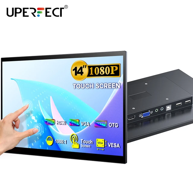 UPERFECT TOUCHSCREEN MONITOR 14" IPS Display Touchscreen 1920X1080 HDMI ...